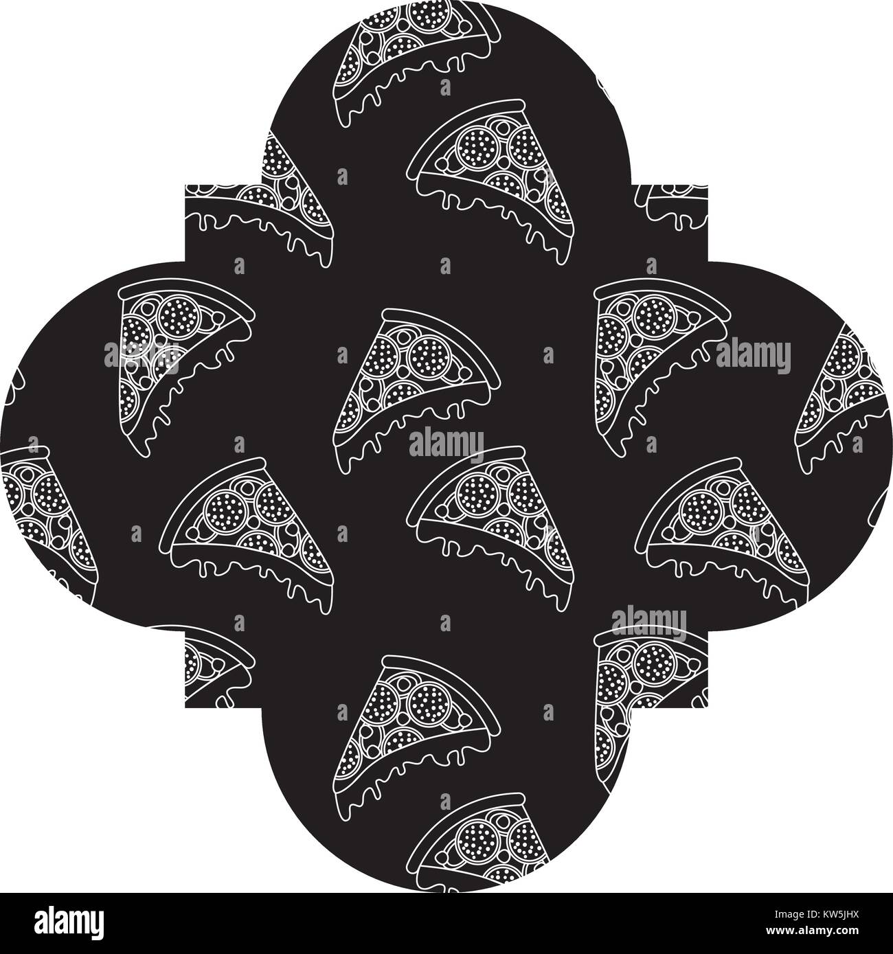 frame with pizza pattern background vector illustration design Stock ...