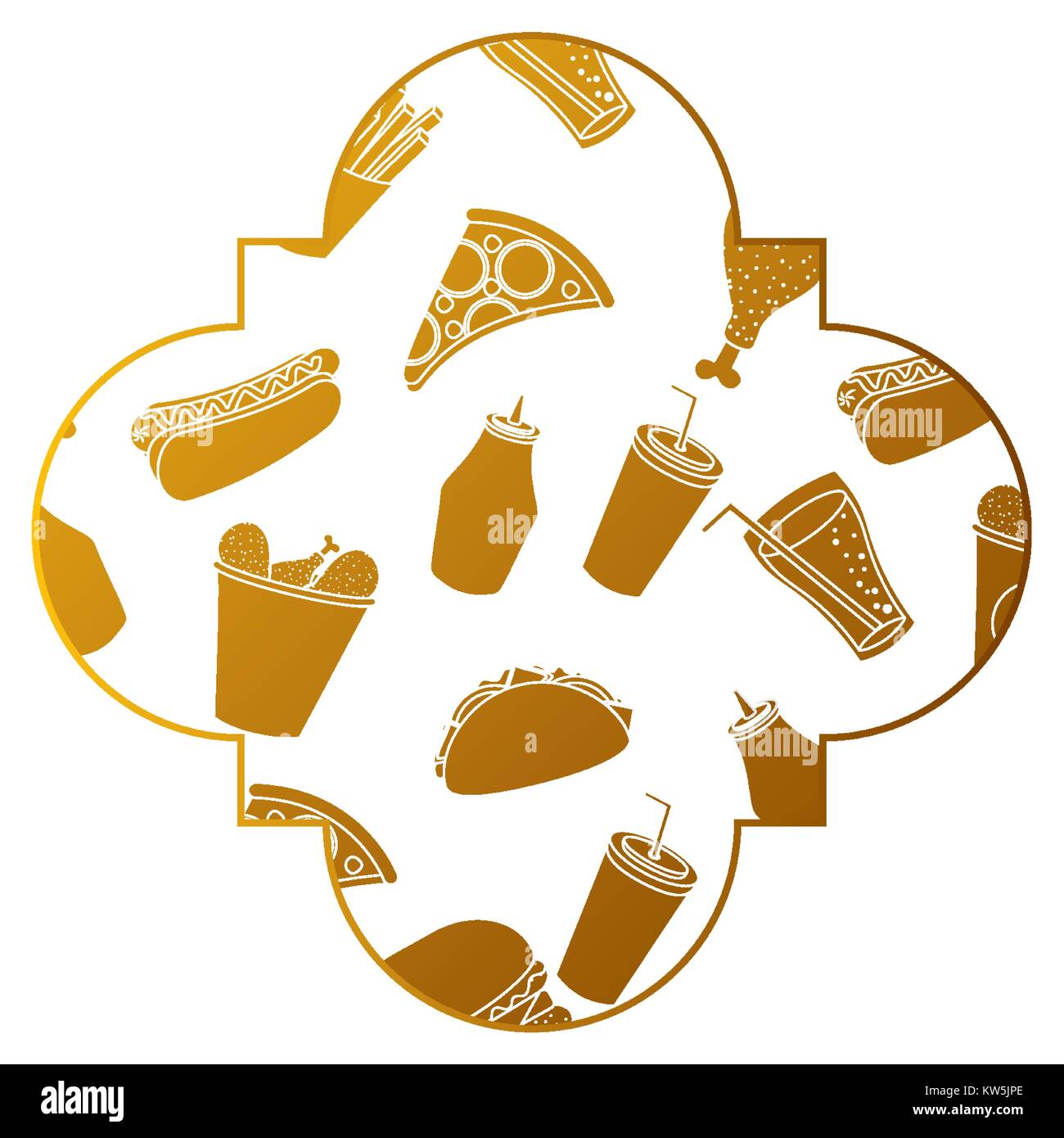 frame with fast food pattern background vector illustration design Stock Vector Image & Art - Alamy