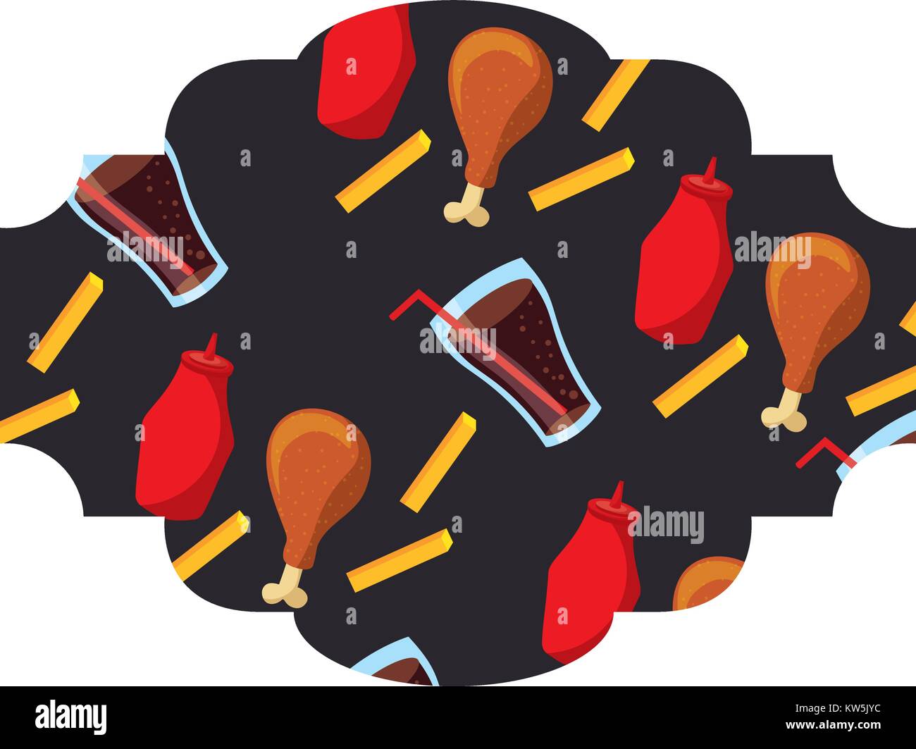 frame with fast food pattern background vector illustration design Stock Vector Image & Art - Alamy