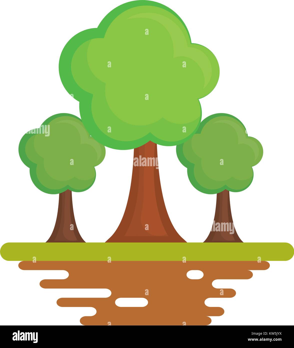 Trees nature symbol cartoon Stock Vector Image & Art - Alamy