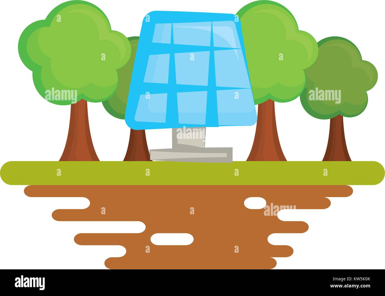 Solar panel on ground cartoon Stock Vector Image & Art - Alamy