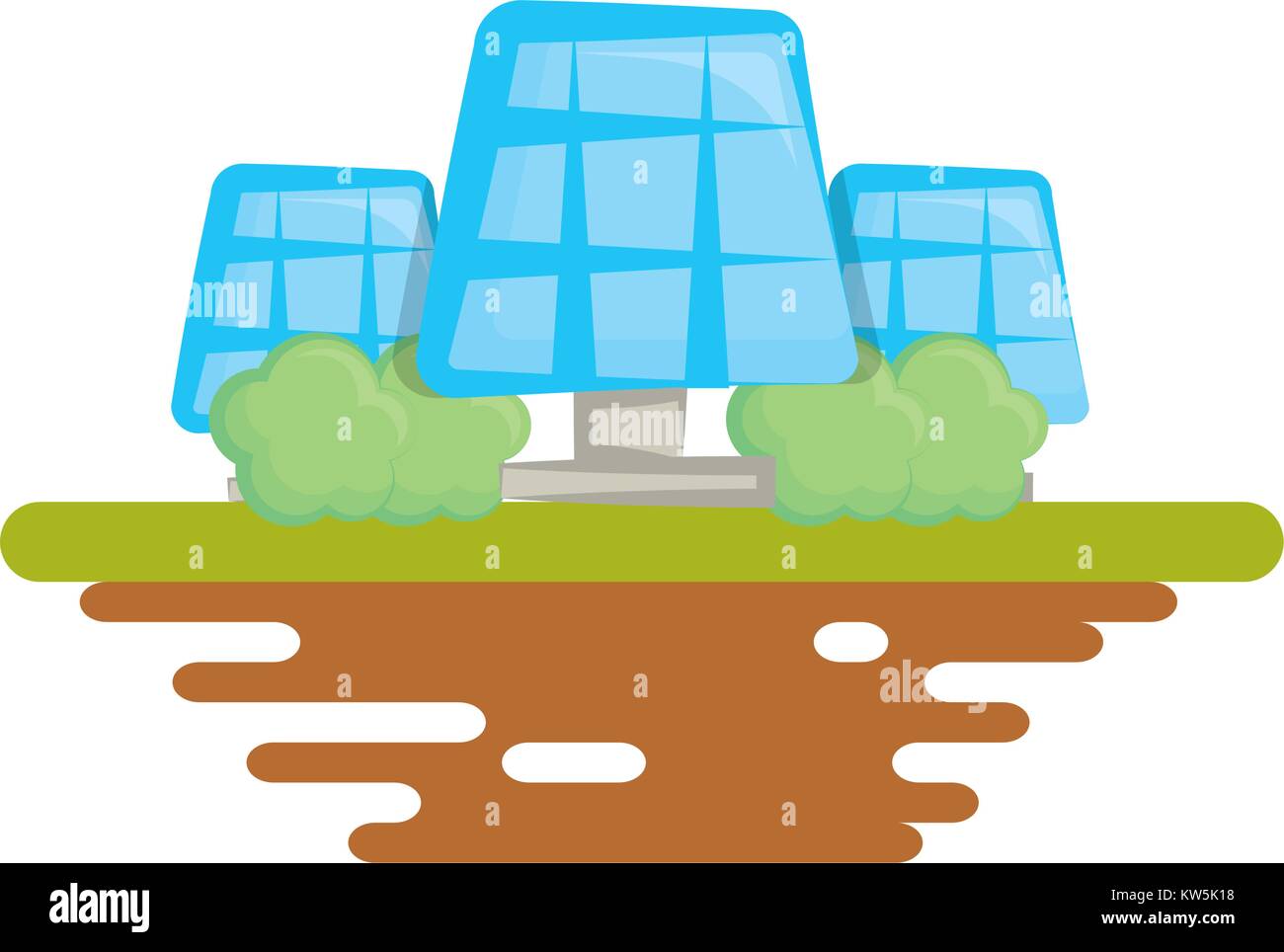 Solar panels on ground cartoon Stock Vector Image & Art - Alamy