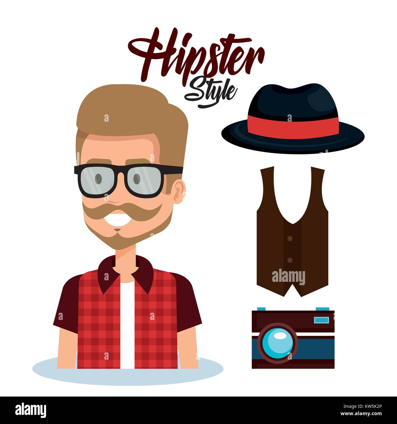 hipster style avatar with accessories Stock Vector Image & Art - Alamy