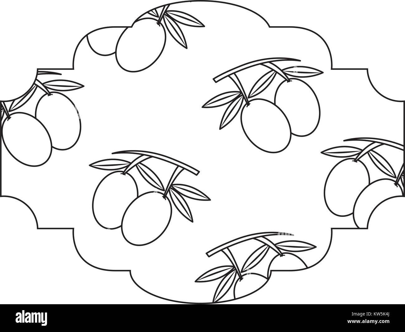 frame with olives pattern background vector illustration design Stock ...