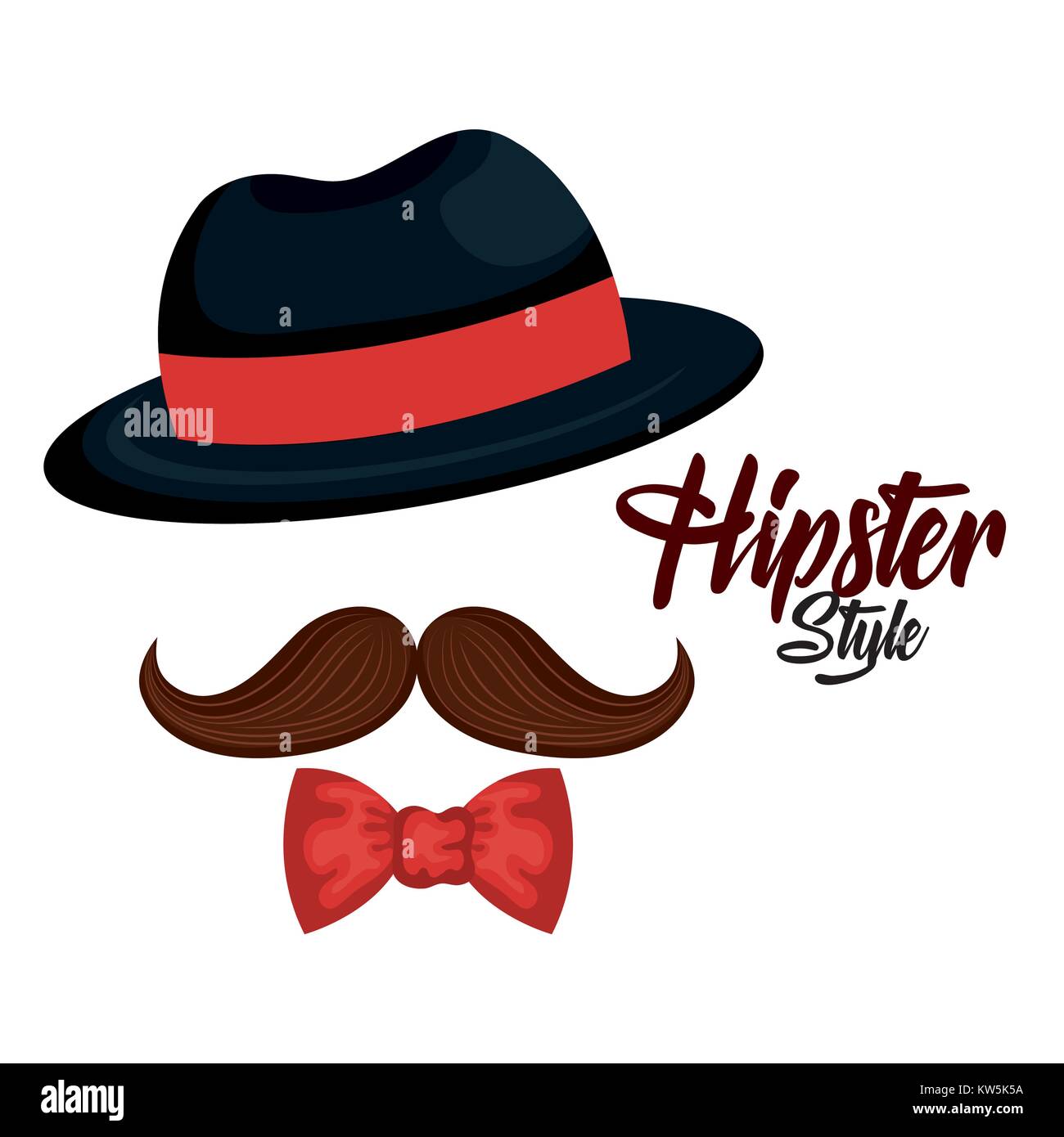 hipster style mustache and hat Stock Vector Image & Art - Alamy