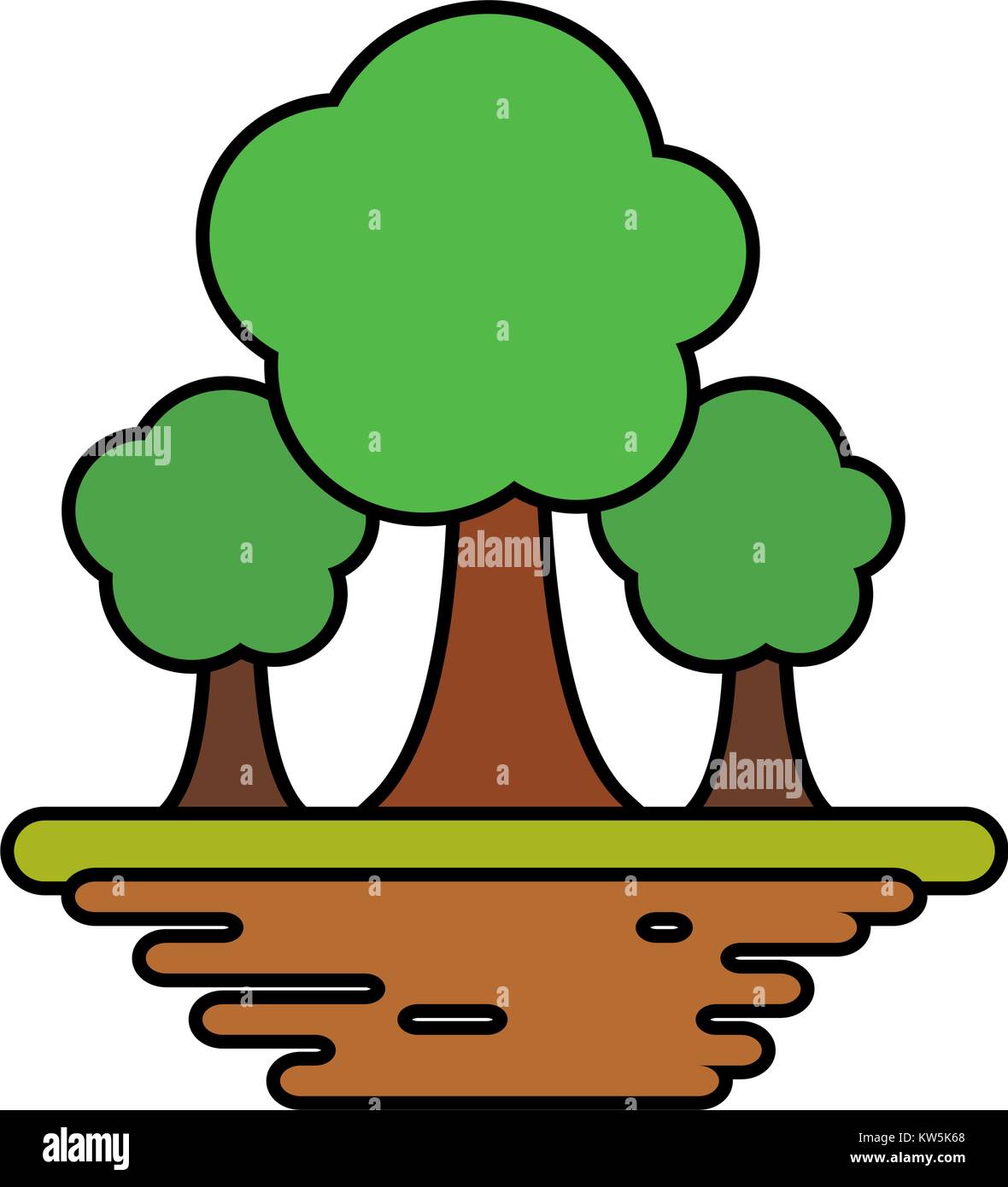 Trees nature symbol cartoon Stock Vector Image & Art - Alamy