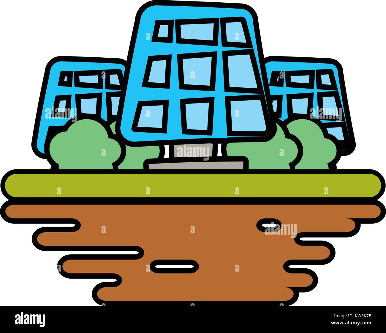 Solar panels on ground cartoon Stock Vector Image & Art - Alamy