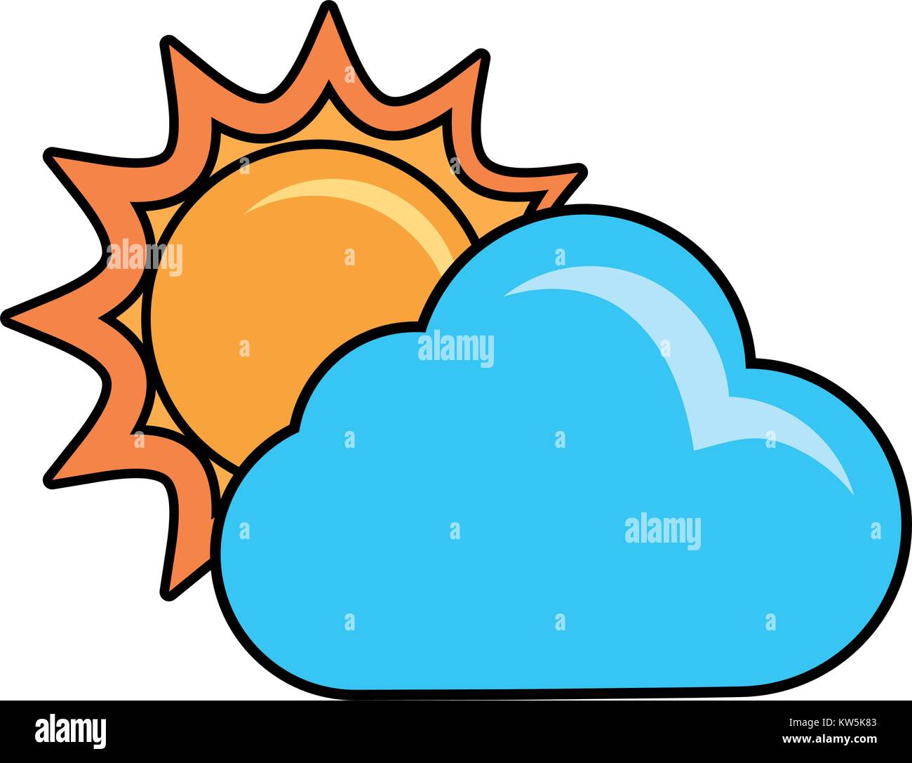 Sun and cloud cartoon Stock Vector Image & Art - Alamy