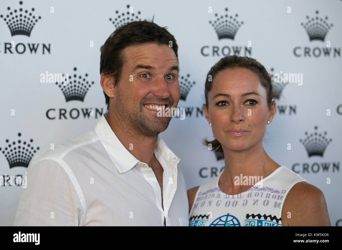MELBOURNE, AUSTRALIA - JANUARY 12: Pat Rafter Lara Feltham arrives at ...
