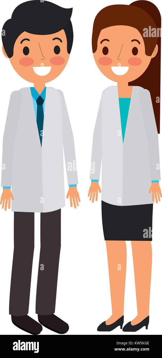 doctors couple avatars characters vector illustration design Stock ...