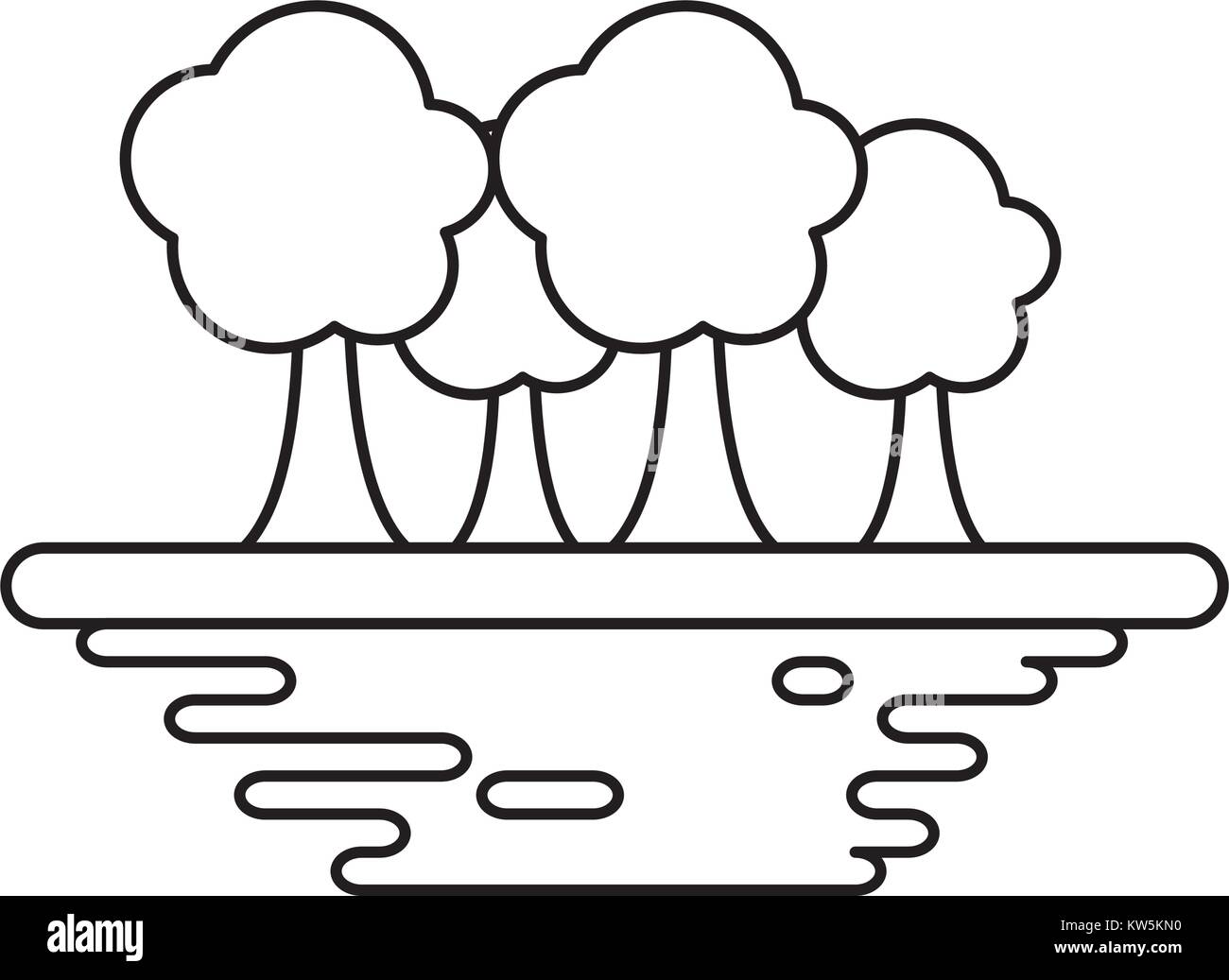 Trees nature symbol cartoon Stock Vector Image & Art - Alamy