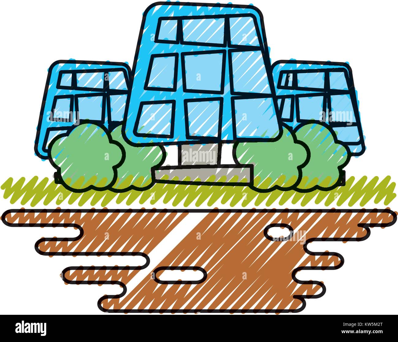 Solar panels on ground cartoon Stock Vector Image & Art - Alamy