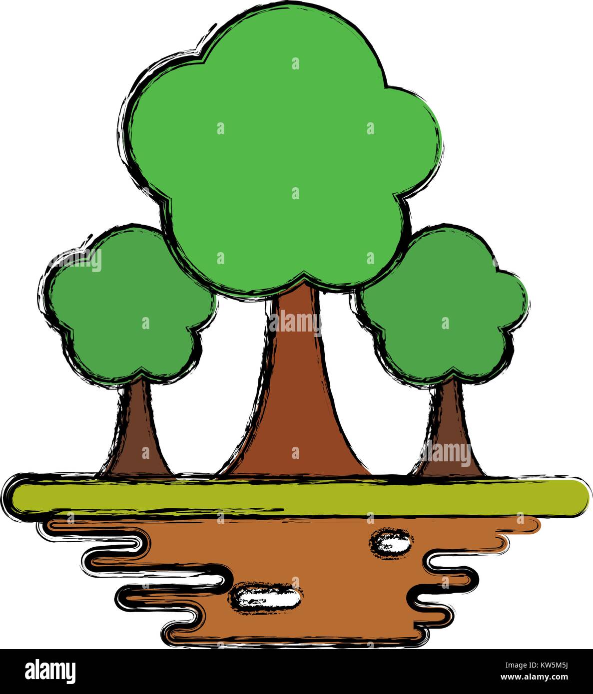 Trees nature symbol cartoon Stock Vector Image & Art - Alamy