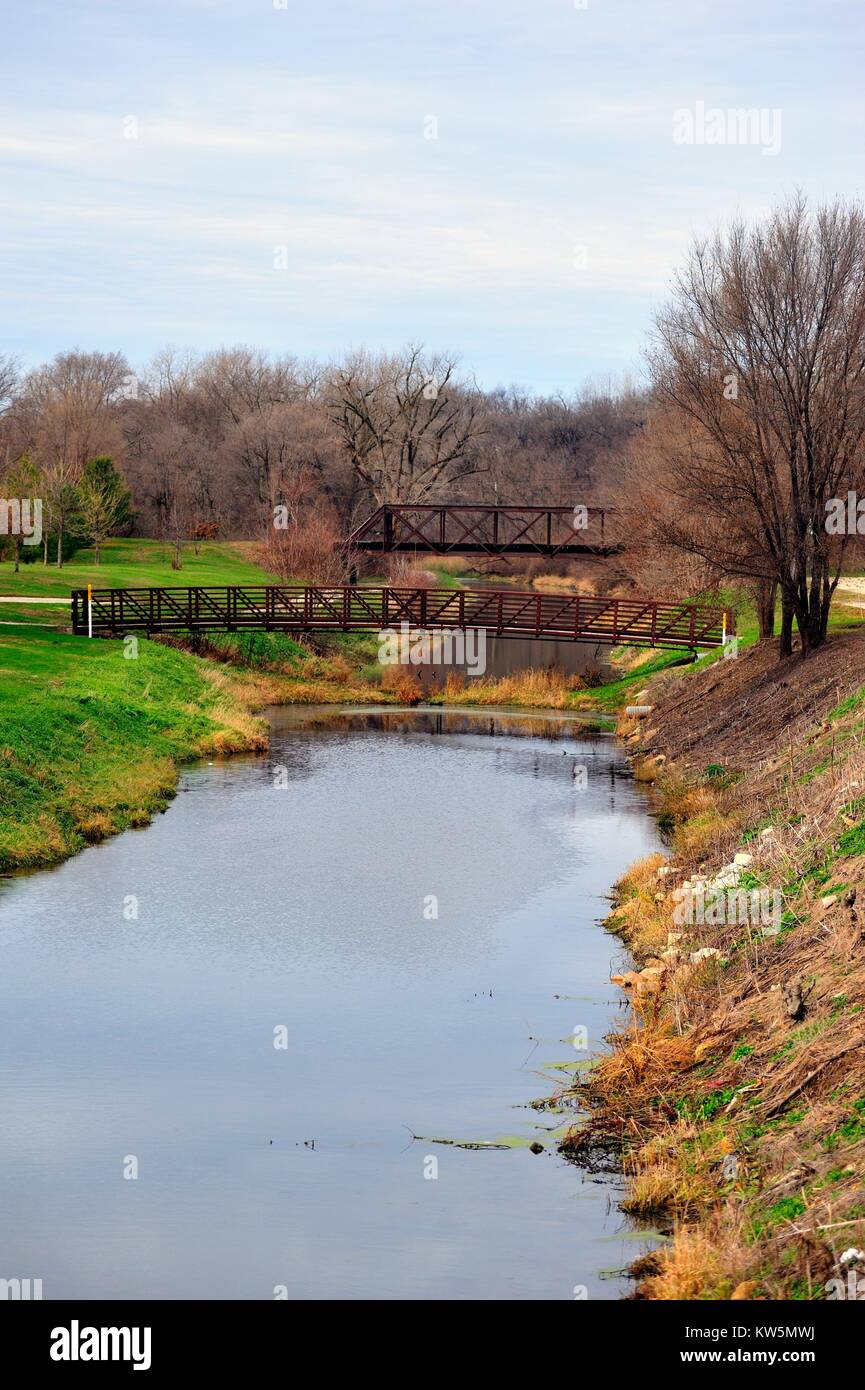 A segment of the Illinois and Michigan Canal as it passes under a ...