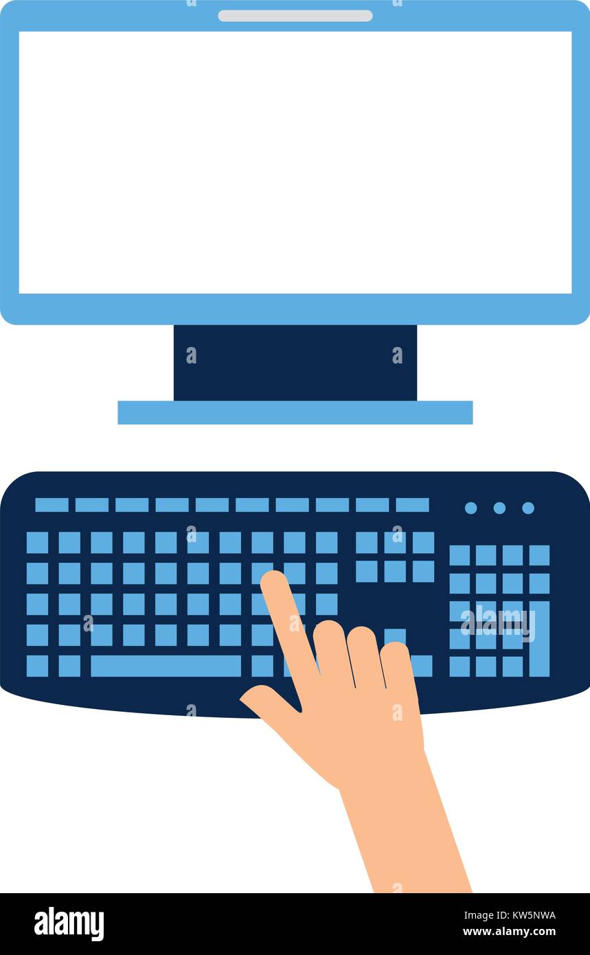 user with computer desktop Stock Vector Image & Art - Alamy