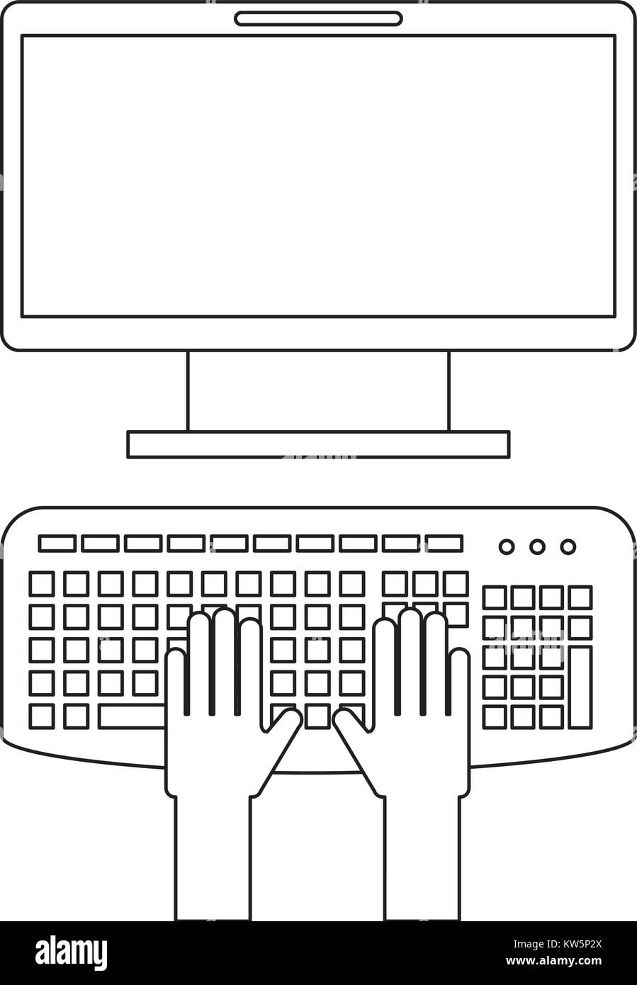 user with computer desktop Stock Vector Image & Art - Alamy