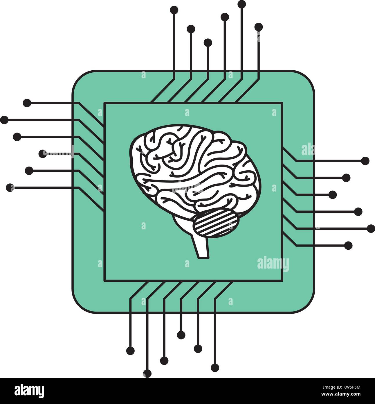 processor circuit with brain Stock Vector Image & Art - Alamy