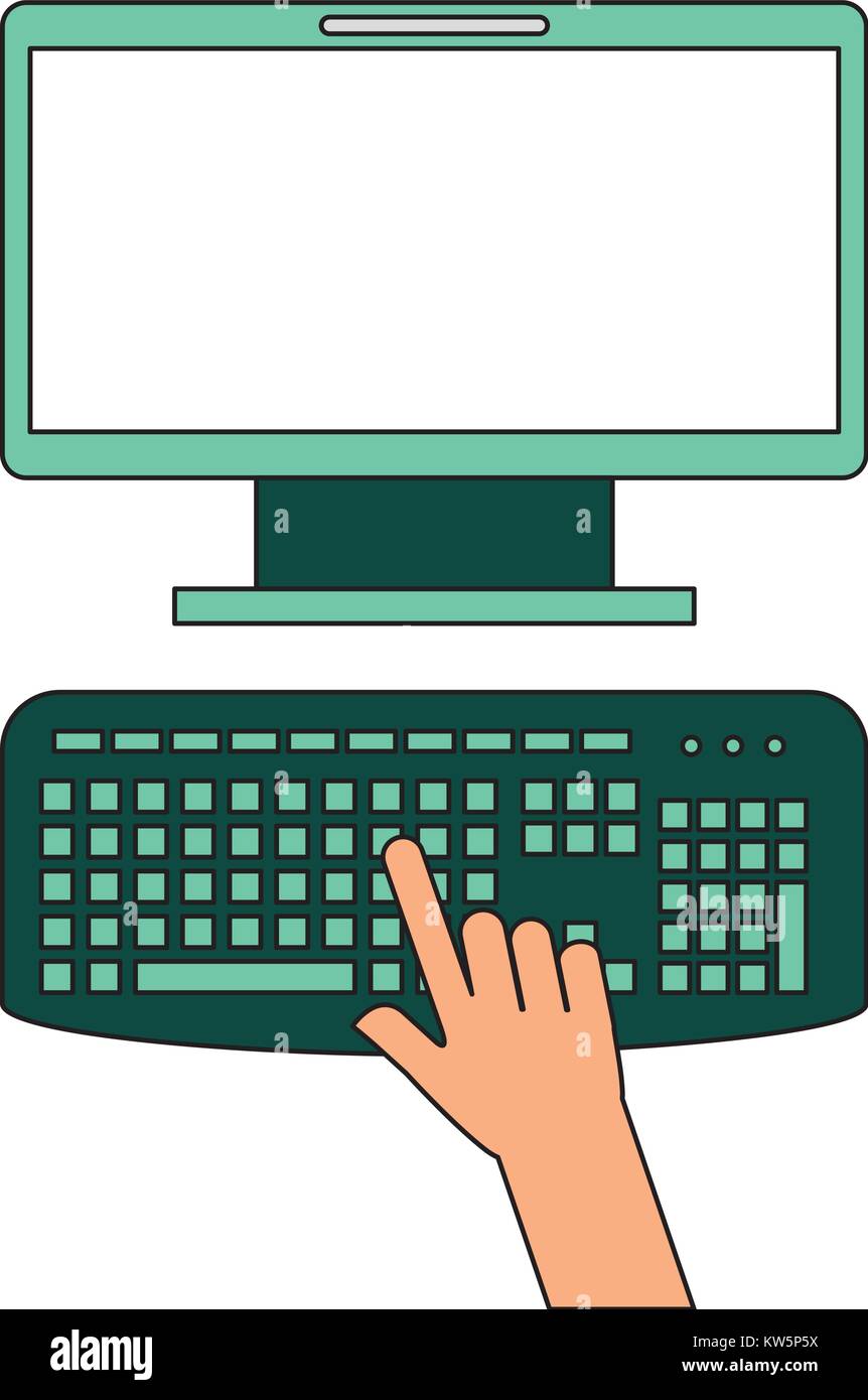 user with computer desktop Stock Vector Image & Art - Alamy