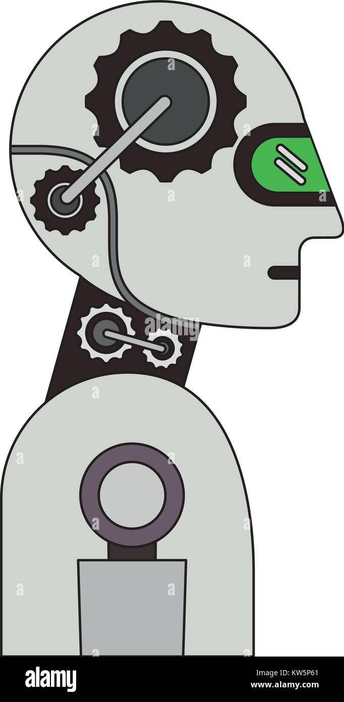 humanoid robot profile icon vector illustration design Stock Vector ...