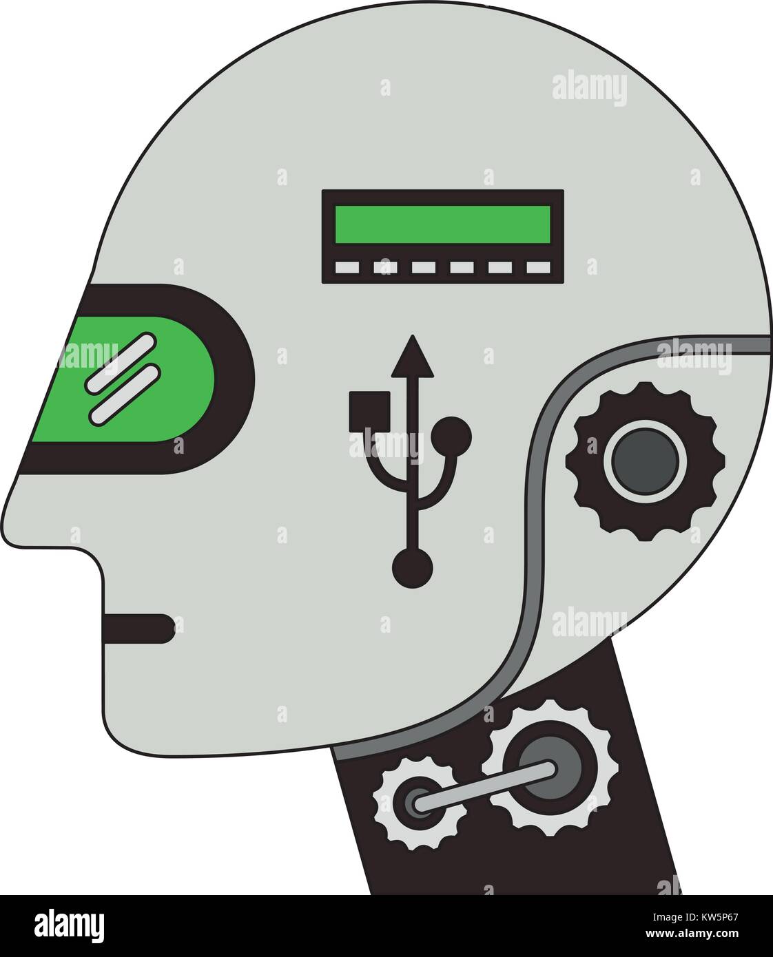 humanoid robot profile icon vector illustration design Stock Vector ...