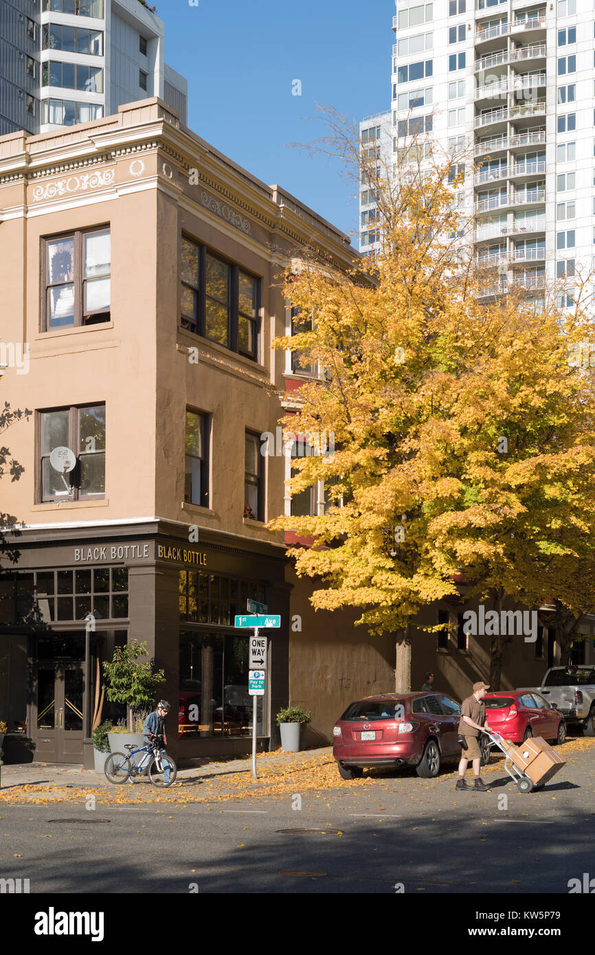 1st & Vine Street in Belltown, Seattle, Washington, USA Stock Photo - Alamy