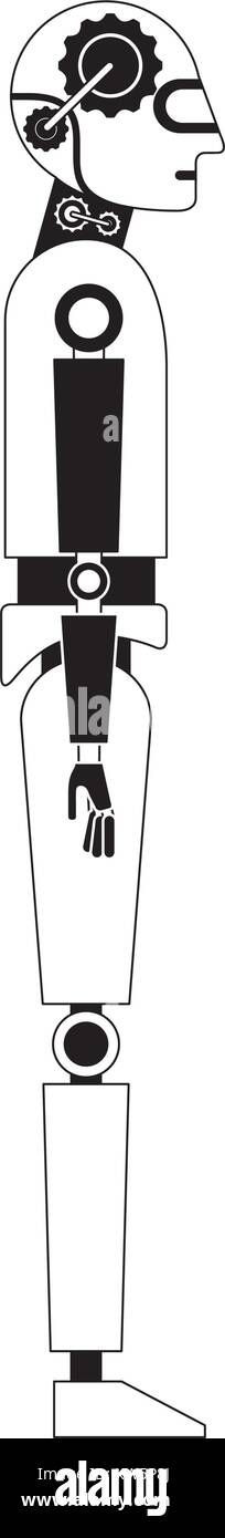 humanoid robot profile icon vector illustration design Stock Vector ...