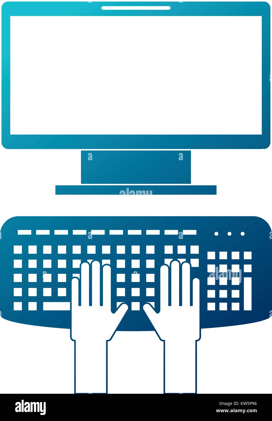 user with computer desktop vector illustration design Stock Vector ...