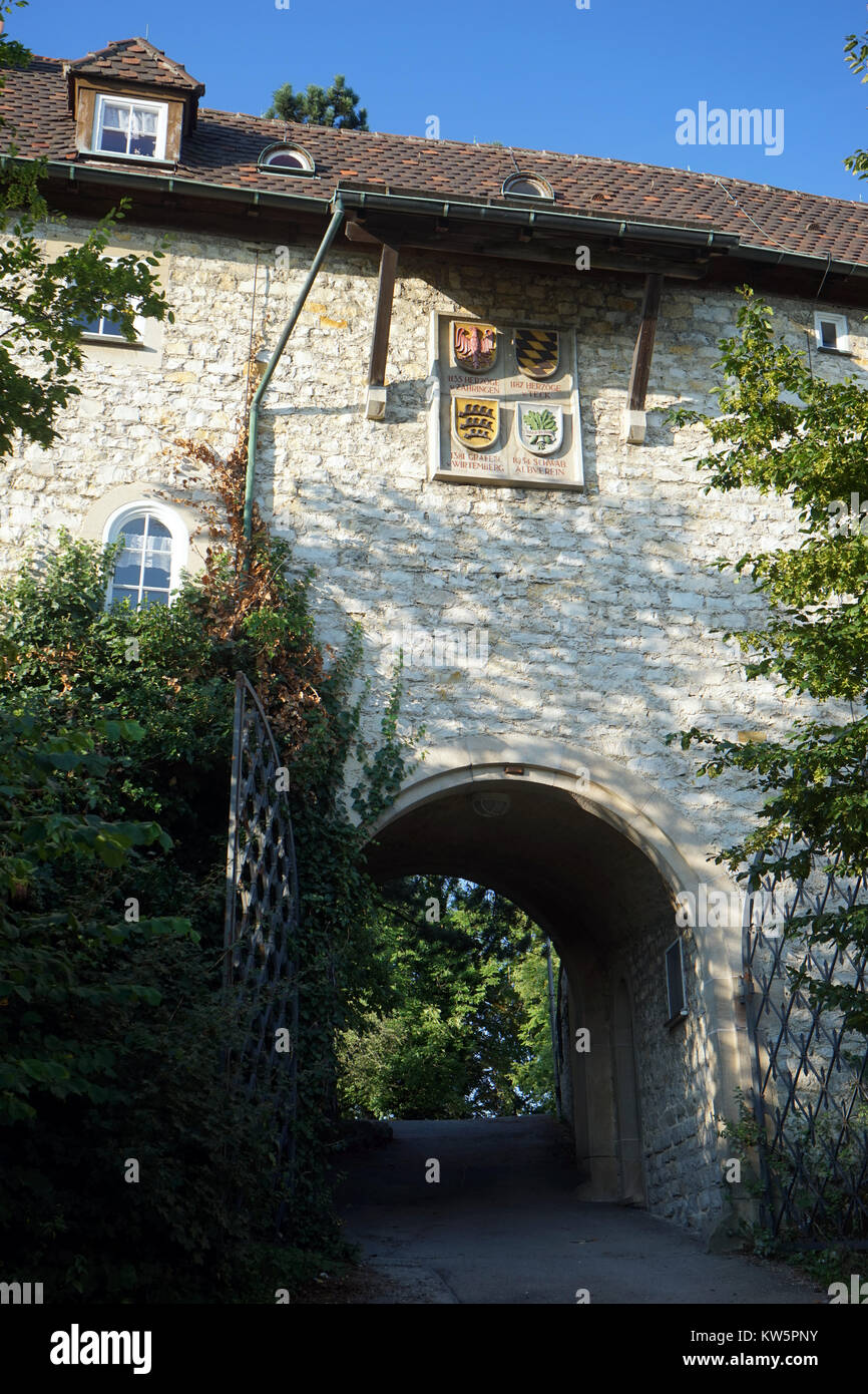 OWEN, GERMANY - CIRCA AUGUST 2015 Entrance of Burg Teck castle Stock Photo - Alamy