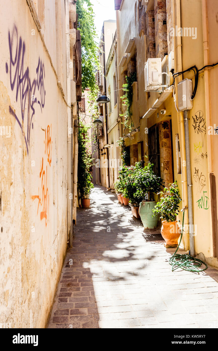 Crete Chania Old Town Narrow, Street Streets Lane Alley Alleyway, Old ...