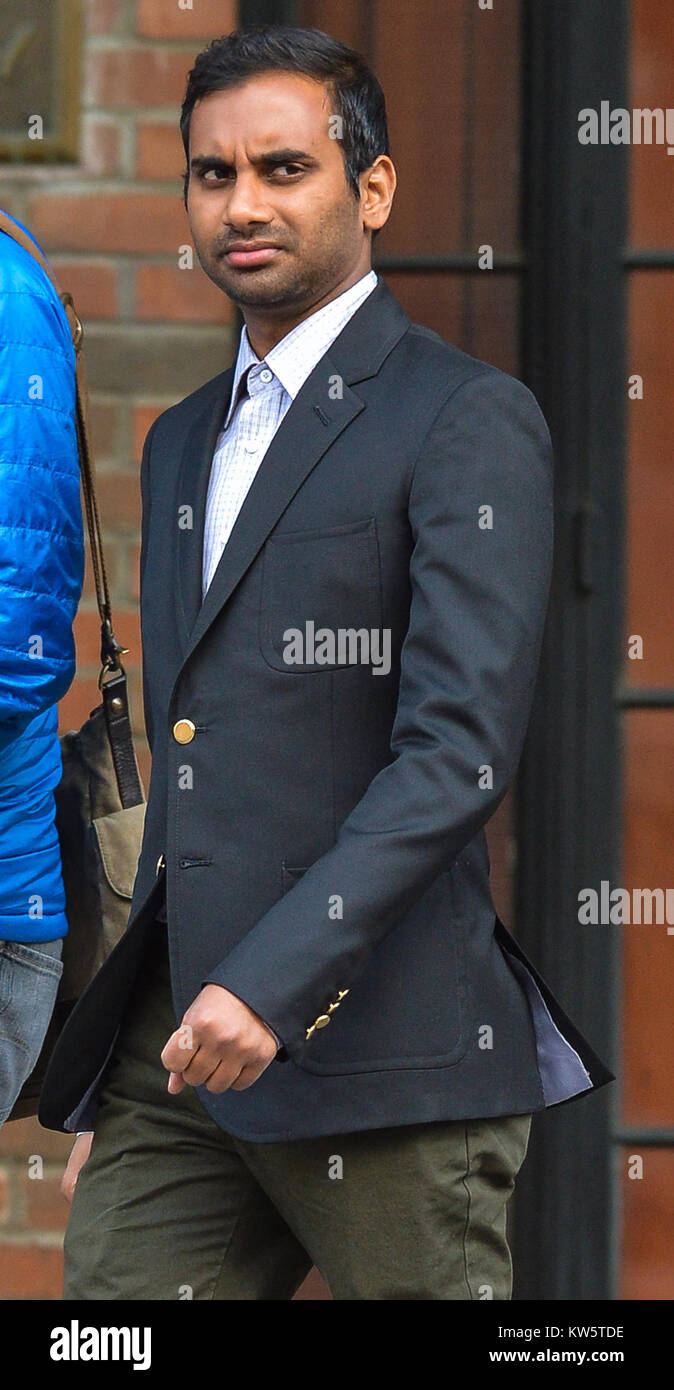 NEW YORK, NY - APRIL 08: Aziz Ansari on the streets of New York on ...