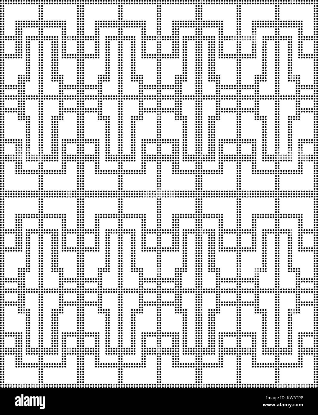 Halftone round black seamless background cross geometry line Stock ...