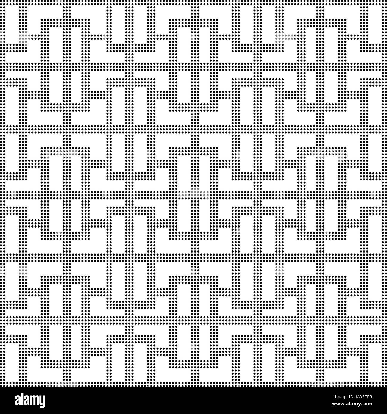 Halftone round black seamless background square cross geometry frame Stock Vector Image & Art ...