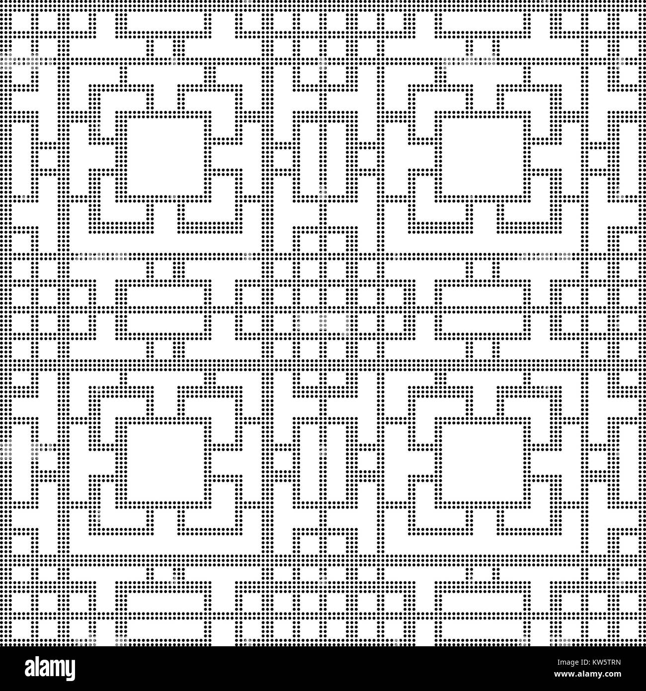 Halftone round black seamless background square geometry lattice frame ...