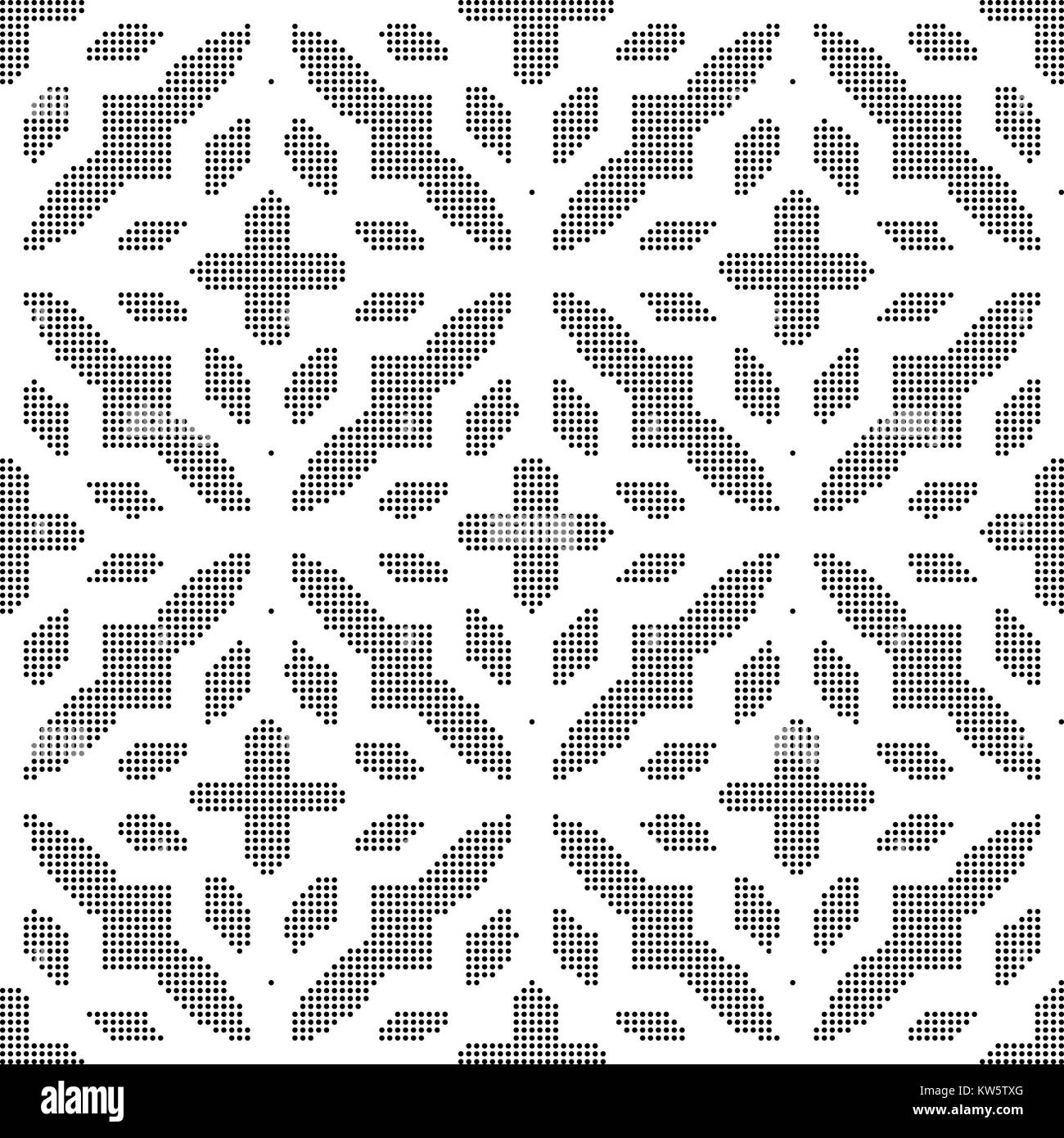 Halftone round black seamless background polygon cross geometry Stock ...