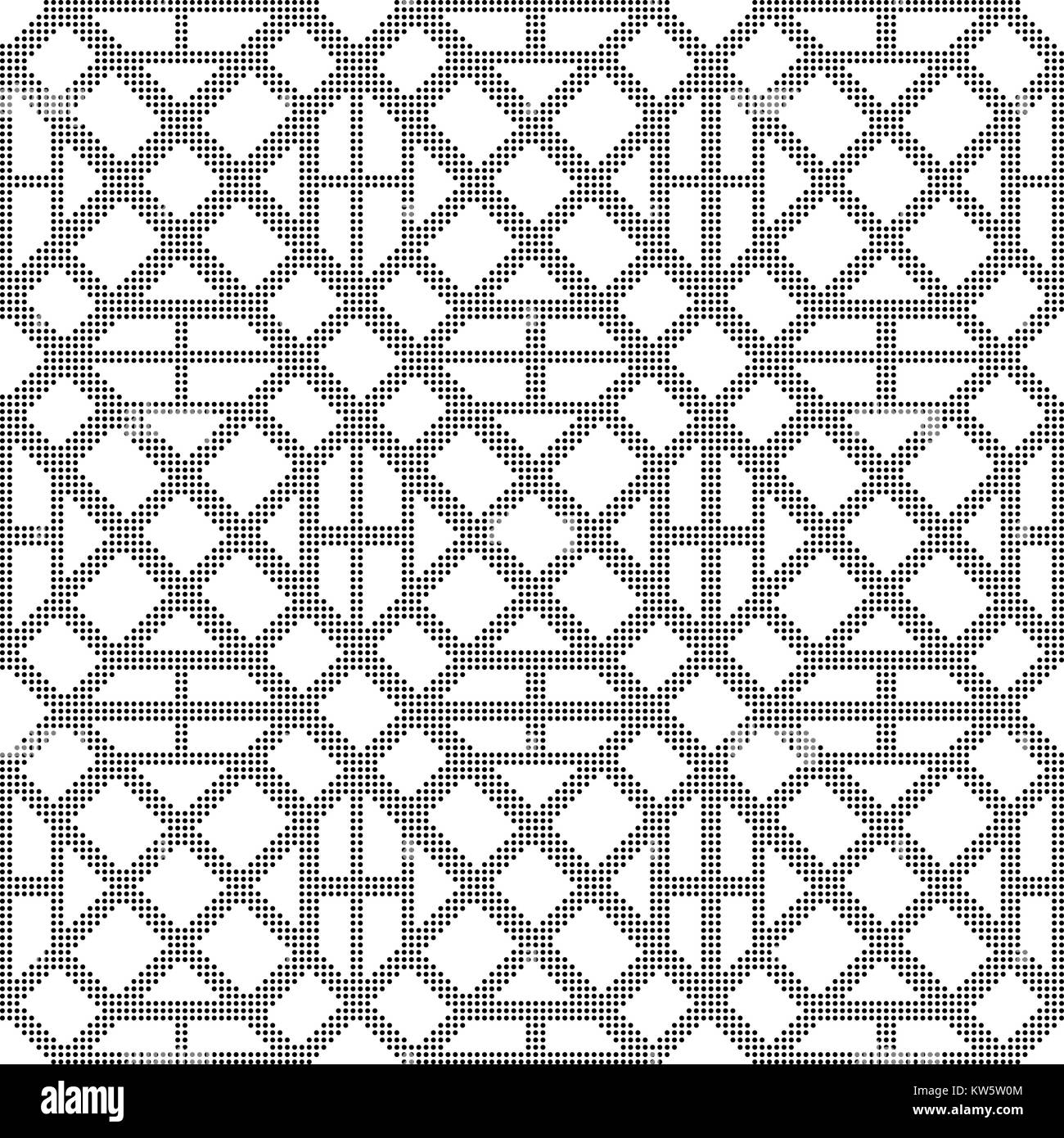 Halftone round black seamless background square check polygon cross frame Stock Vector Image ...