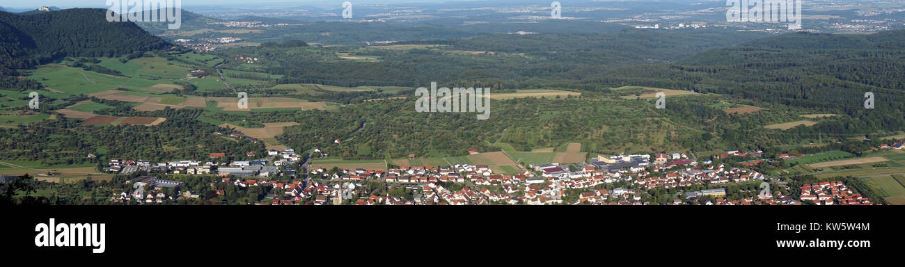 Owen town in green valley near castle Teck. Germany Stock Photo - Alamy