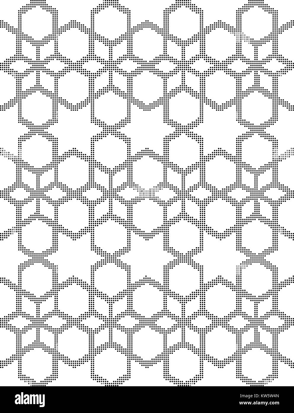 Halftone round black seamless background star hexagon check geometry ...