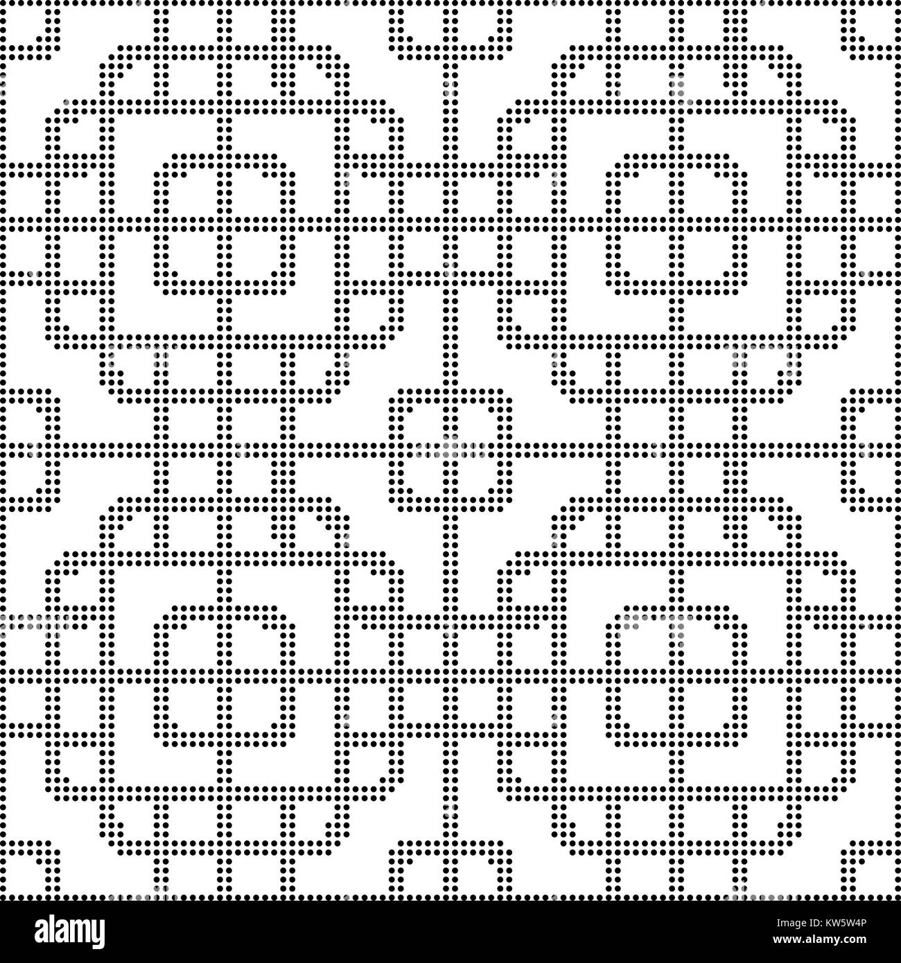 Halftone round black seamless background round corner square cross ...