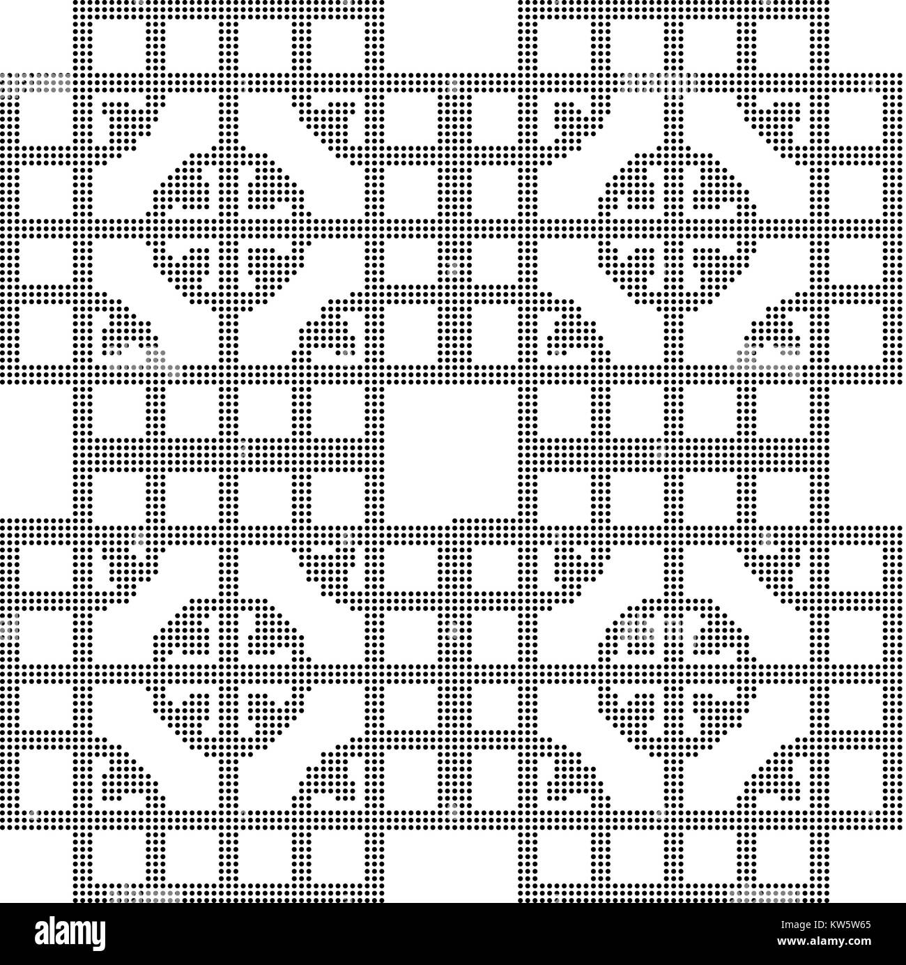 Halftone round black seamless background square round cross frame Stock Vector Image & Art - Alamy