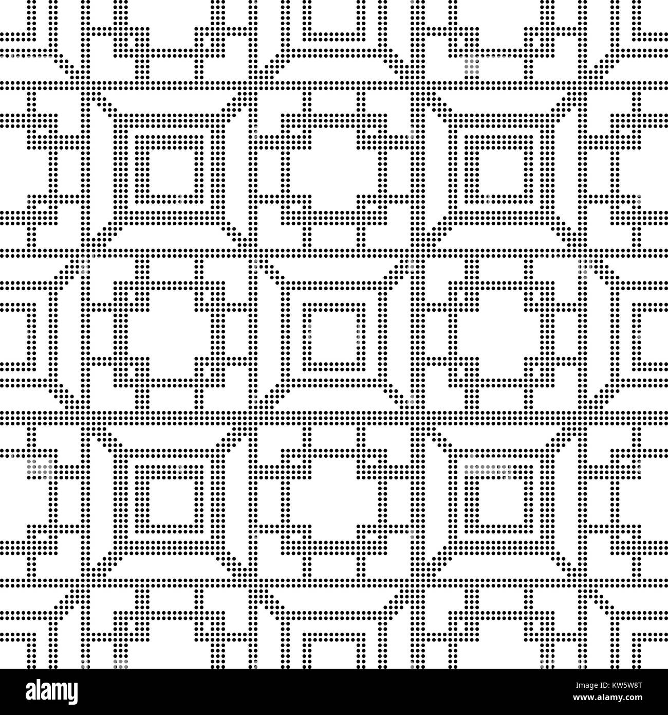 Halftone round black seamless background square geometry cross Stock Vector Image & Art - Alamy