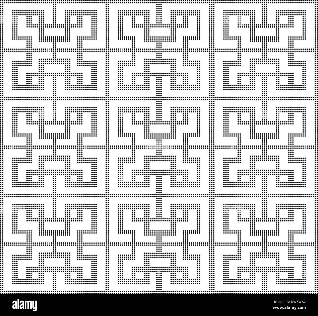 Halftone round black seamless background square cross geometry line Stock Vector Image & Art - Alamy