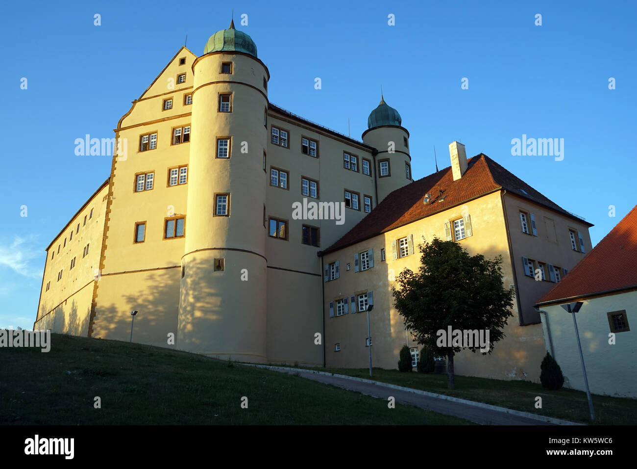 Inside inner yard of Schloss Kapfenburg in Swabia, Germany Stock Photo ...