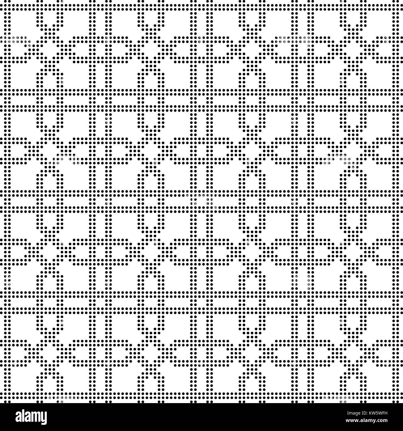 Halftone round black seamless background octagon cross geometry line ...