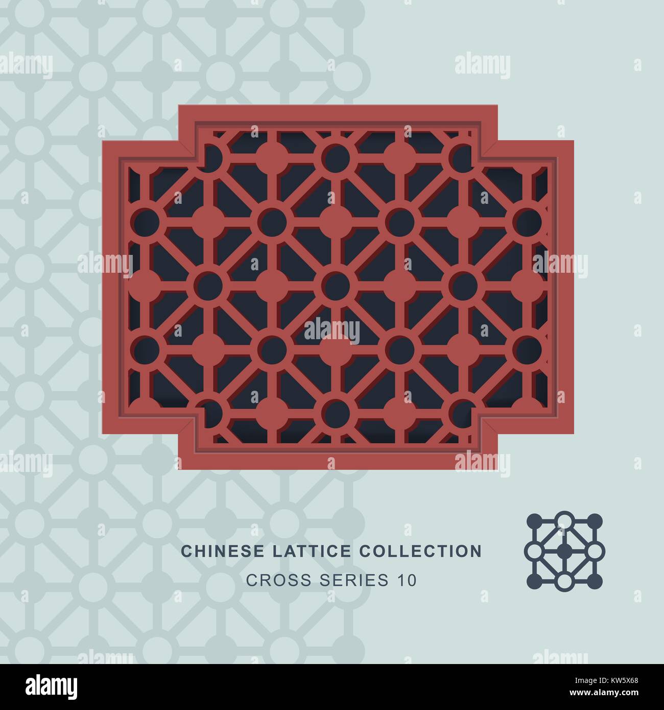 Chinese window tracery lattice cross frame of diamond circle Stock ...