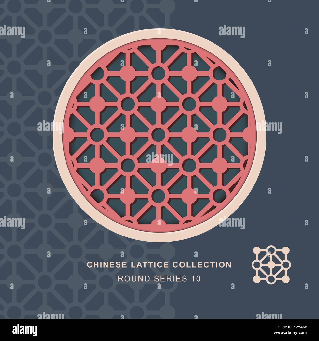 Chinese window tracery lattice round frame of diamond circle Stock ...