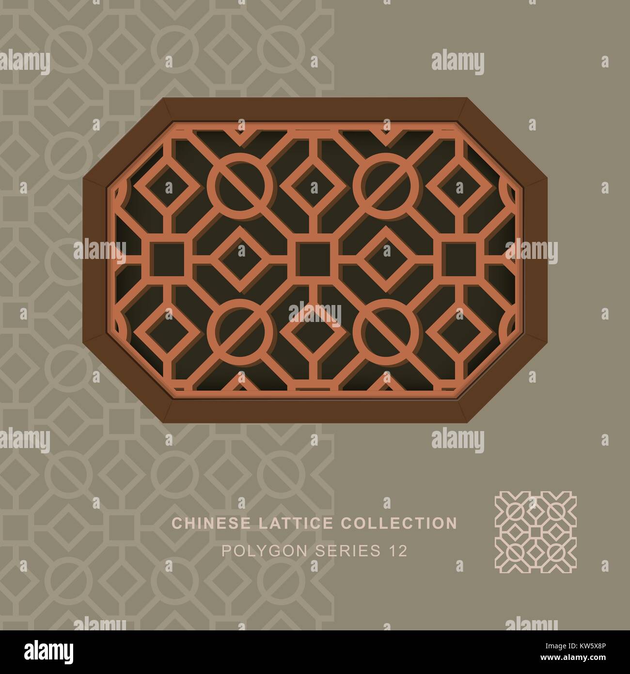 Chinese window tracery polygon frame of square circle Stock Vector ...