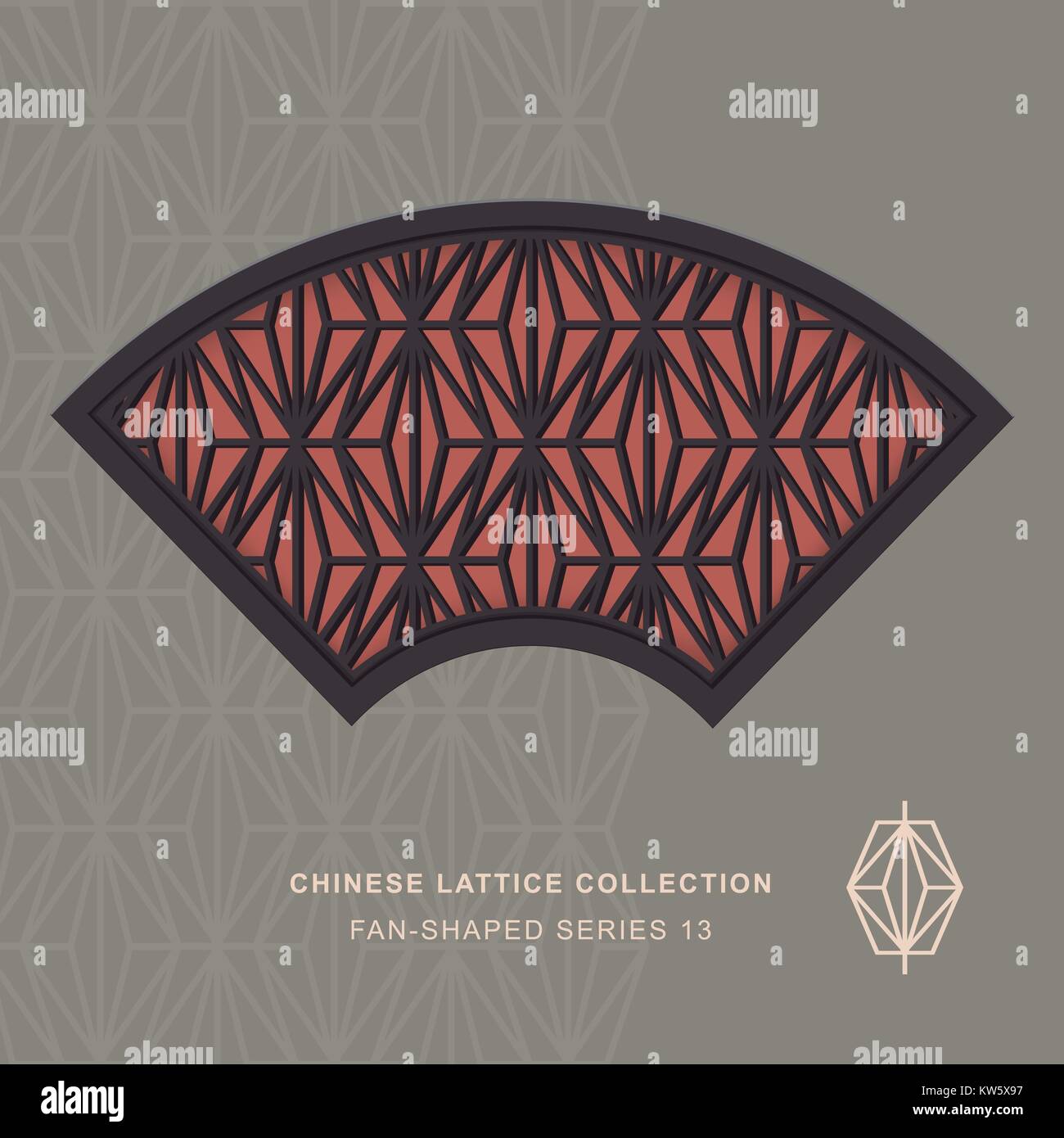 Chinese window tracery fan shaped frame of rhomb Stock Vector Image ...