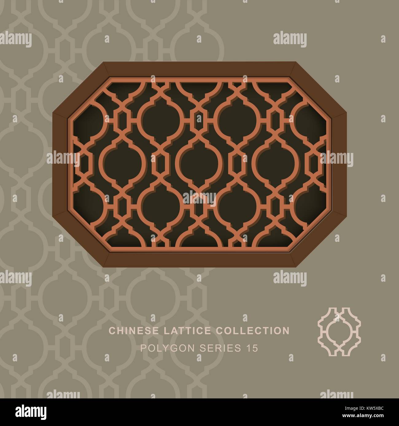 Chinese window tracery polygon frame of diamond round Stock Vector ...