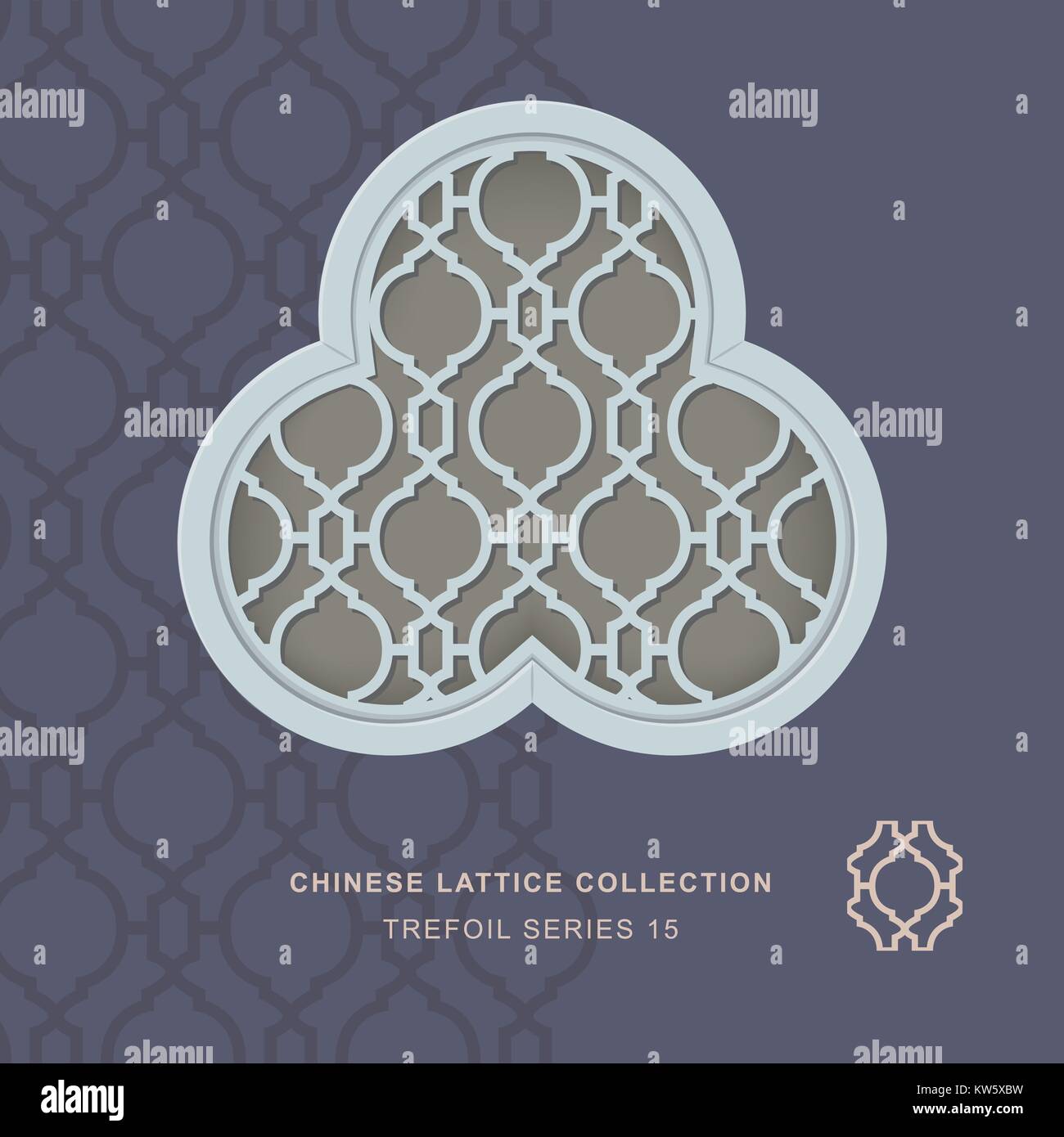 Chinese window tracery trefoil frame of diamond round Stock Vector ...