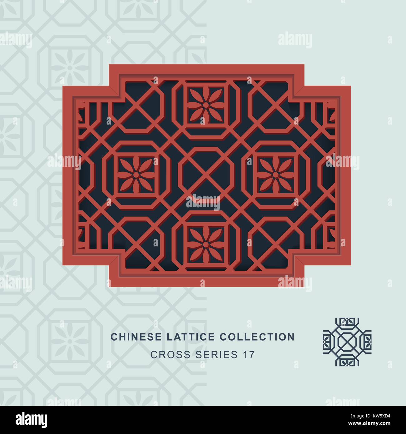Chinese window tracery cross frame of polygon flower Stock Vector Image ...